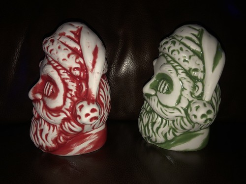 Shrunken Head Santa Claus Zombie Tiki Mug Set Lost Temple Traders Like ...