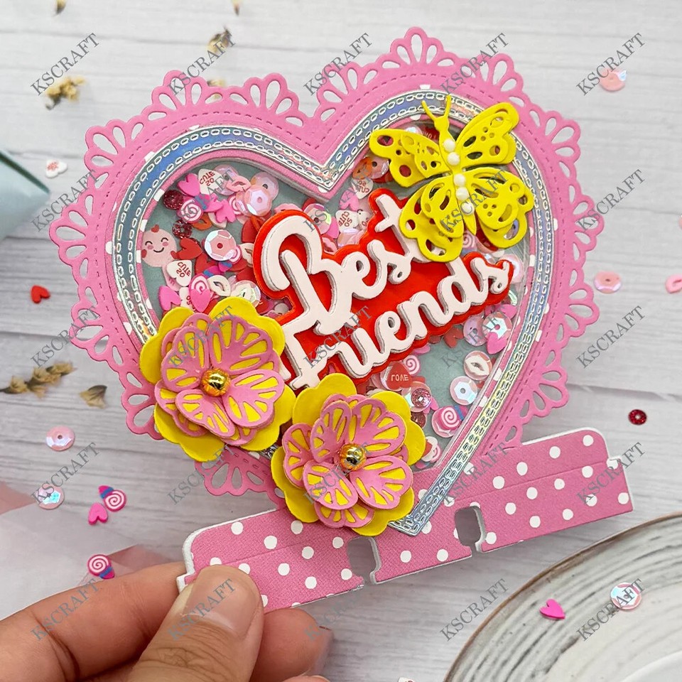 Lace Edge Heart Best Friends Memorydex Metal Cutting Dies Scrapbook ...