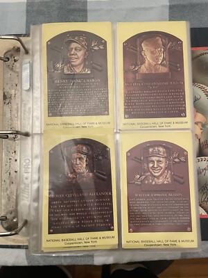 Lot of 208 MLB Cooperstown Hall of Fame plaque postcards NM In Pages ...
