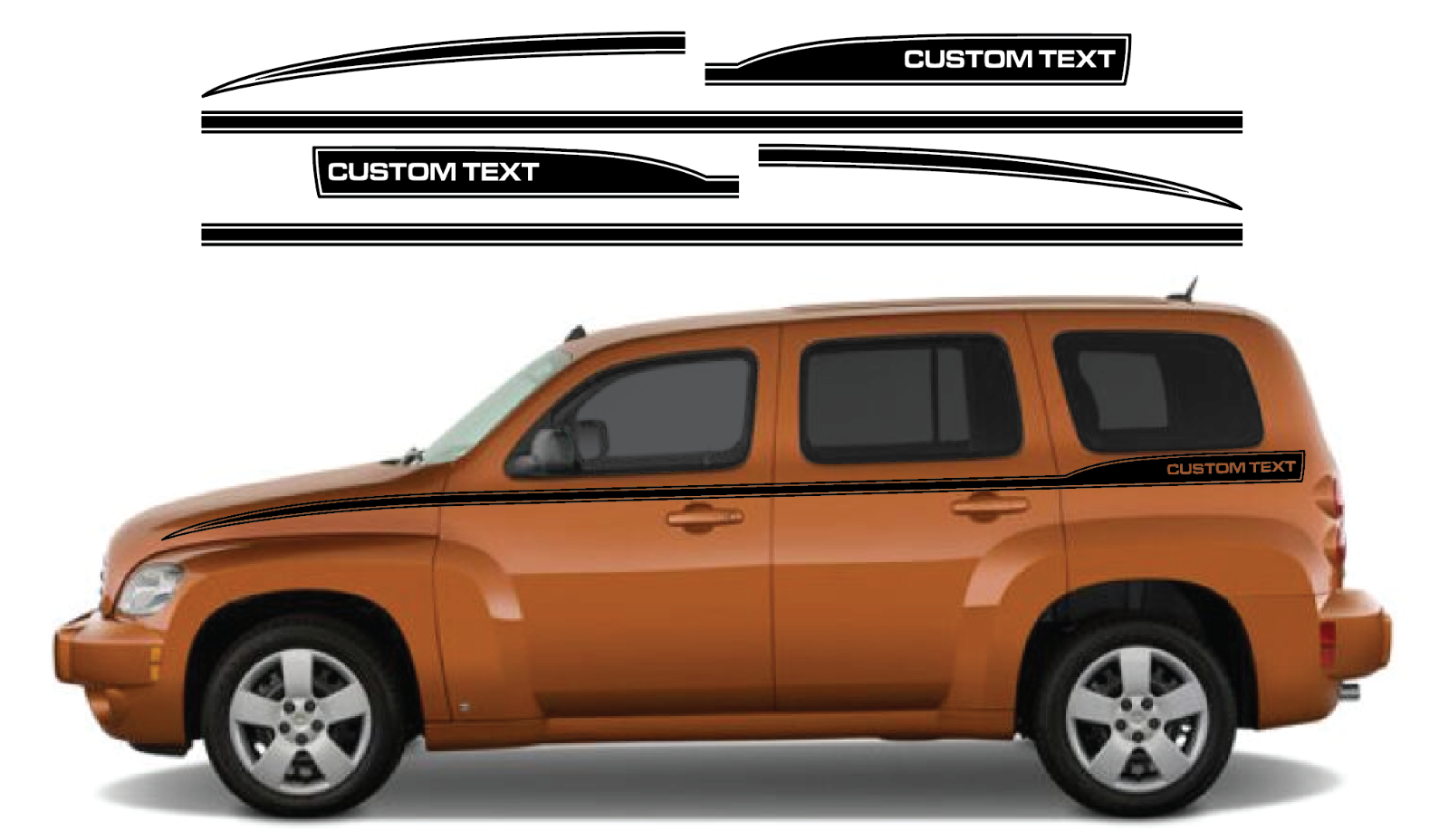 (x2) Custom Side Stripe Kit Vinyl Decals Fits Chevrolet HHR 2006-2011 ...