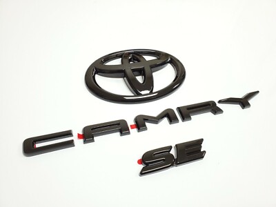New Gloss Black Overlay Emblem Badge Kit fit TOYOTA 2018-2024 Camry SE ...