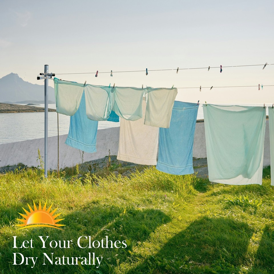2.4m Galvanised Heavy Duty Clothes Washing Line Post Pole With Socket ...