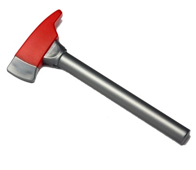 NEW LEGO - Weapon - Ax - Head Red Handle Flat Silver Blade x1 - axe ...