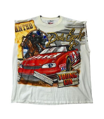 Vintage Dale Earnhardt Jr. Wanted Outlaw Young Gun NASCAR Cut-Off Shirt ...