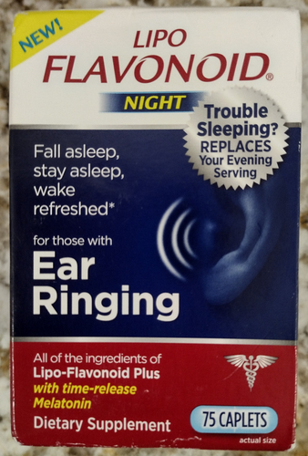 Lipo Flavonoid Night Ear Ringing Tinnitus Relief w/Melatonin 75 Caps ...