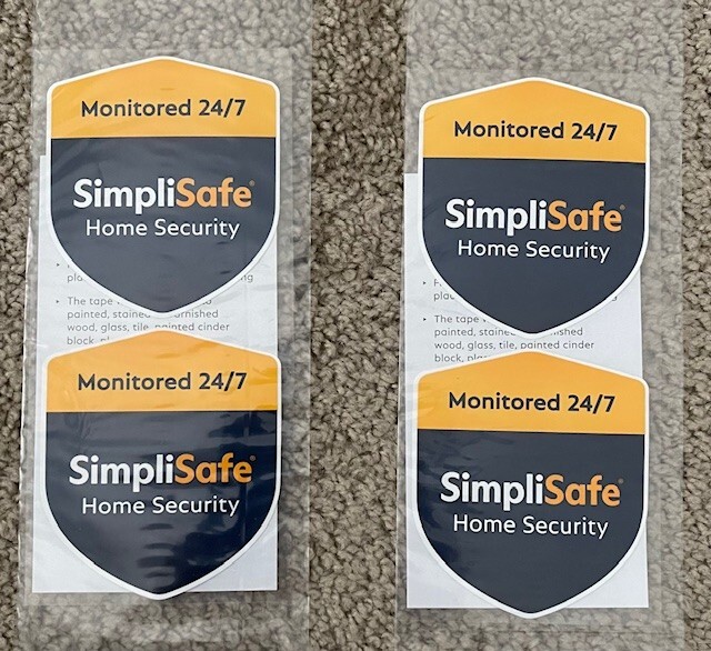 4 PK SimpliSafe Door/Window Decals Home Security Alarm Decal CHOOSE ...