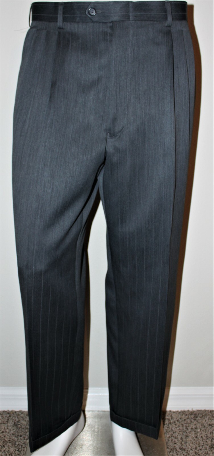 Vanetti Men's 44R Blue Pinstripe 4 Button 2 Piece Pleated Pants Suit | eBay