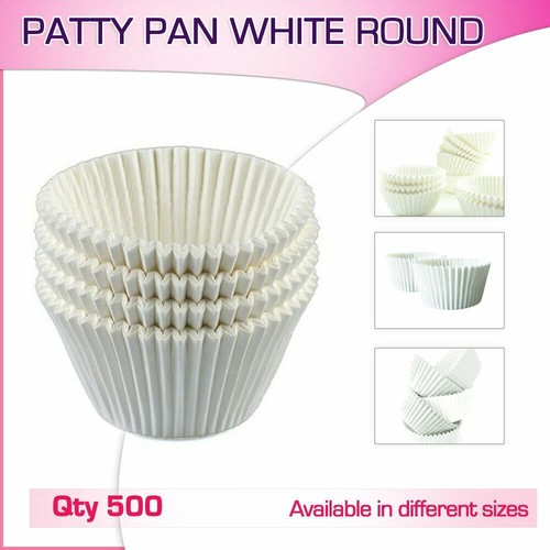 White Patty Pans 500 Pk | Cupcake Muffin Cases Liners | Baking Cake ...
