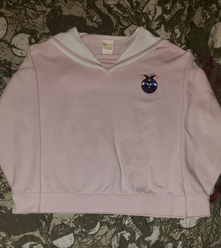Hot Topic Sailor Moon Chibi USA SchoolGirl Collar Pink Sweatshirt Small ...