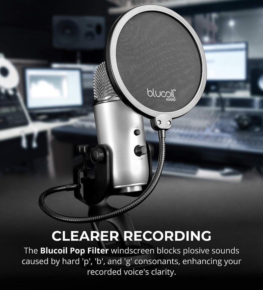 Universal Pop Filter Windscreen for Studio Professional Handheld ...
