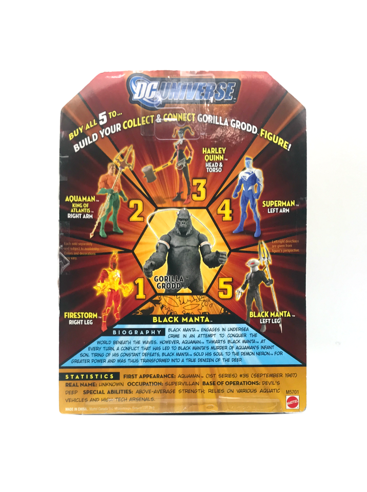 BLACK MANTA Mattel DC Universe Classics Wave 2 2007 Gorilla Grodd BAF ...