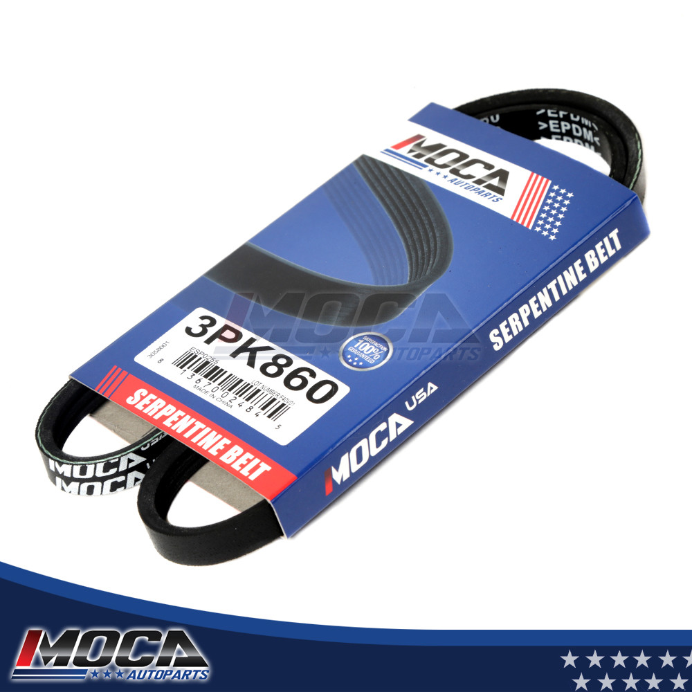 Serpentine Belt-Rib V-Ribbed Belt Fits 04-09 Toyota Prius 1.5L 3PK860 ...