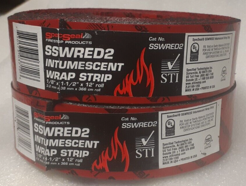 2 SpecSeal FireStop Product SSWRED2 Intumescent Wrap Strip 1/8” x 1-1/2 ...