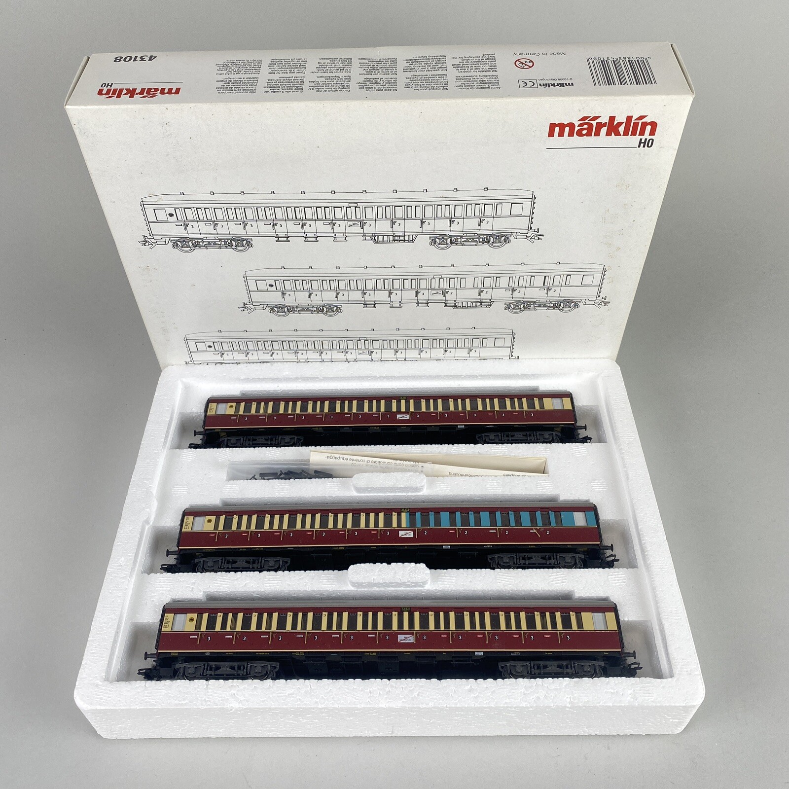Marklin AC Nr. 43108 HO Scale Ruhr Express Service Commuter Passenger ...
