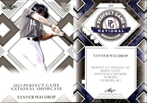 Tanner Waldrop 1st EVER PRINTED 2023 LEAF PERFECT GAME ROOKIE CARD #269 ...