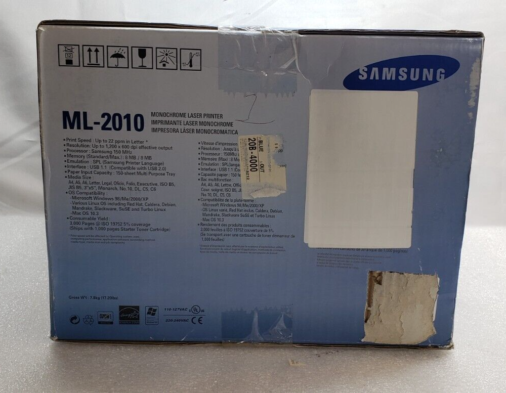 Samsung ML-2010 Standard Laser Printer for sale online | eBay