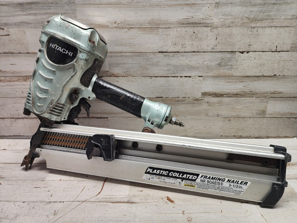 Hitachi NR90AE(Sl) 3-1/2" Plastic Collated Strip Nailer - Framing ...