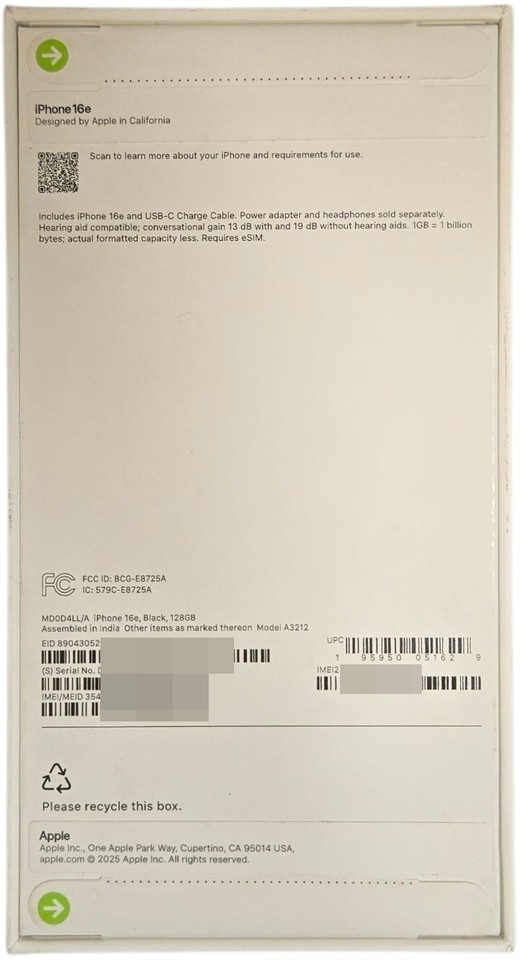 NEW Sealed Apple iPhone 16e 128GB Black Unlocked Smartphone A3212 | eBay