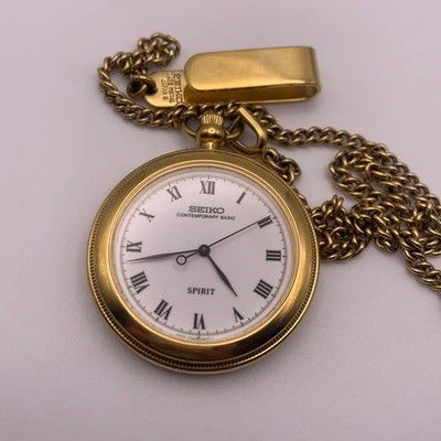 Seiko Spirit Contemporary Basic Pocket Watch Roman Dial Quartz 39mm ...