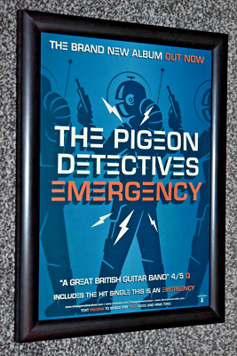 THE PIGEON DETECTIVES framed A4 emergency 2008 ALBUM original promo ...