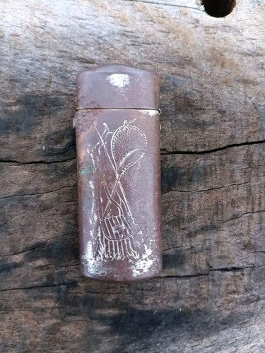 Antique Fishing Theme Match Safe | eBay