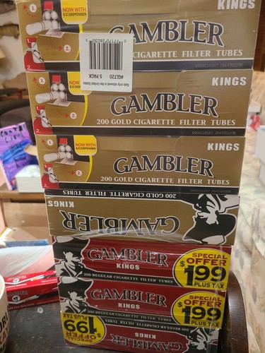 Gambler Cigarette 🚬 Filter Tubes 4 Gold And 3 Regular 200ct. KING SIZE ...