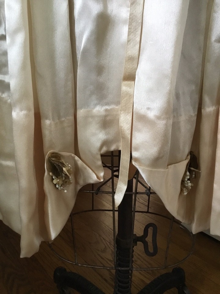 Vintage Antique 1920’s Flapper Wedding Dress PANNIERS Wax Flowers ...