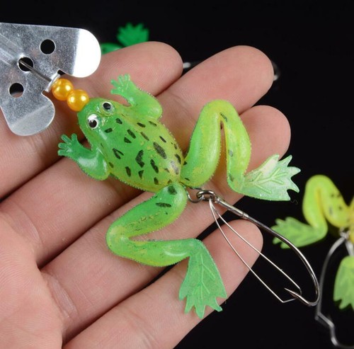 8PCS Frog Soft Bait Jigs Fishing Lures 9cm/6.2g Artificial Crankbait ...