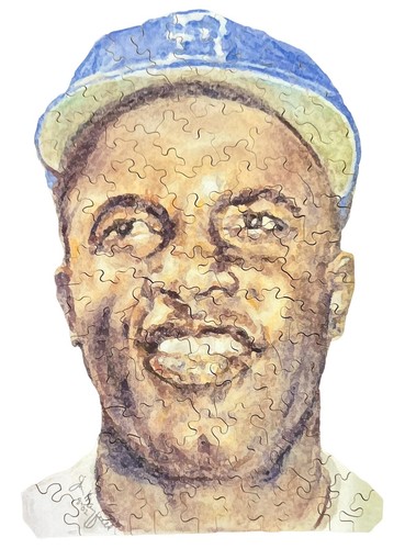 Vintage Jackie Robinson Brooklyn Dodgers Signed 68 Piece Puzzle by Jim ...