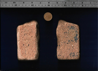 2 Flat rustic UK NORTH SEA Scottish beach brick pieces 980g Ocean art ...