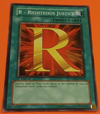 R-Righteous Justice - 1st Edition Common - Starter Deck Jaden Yuki ...
