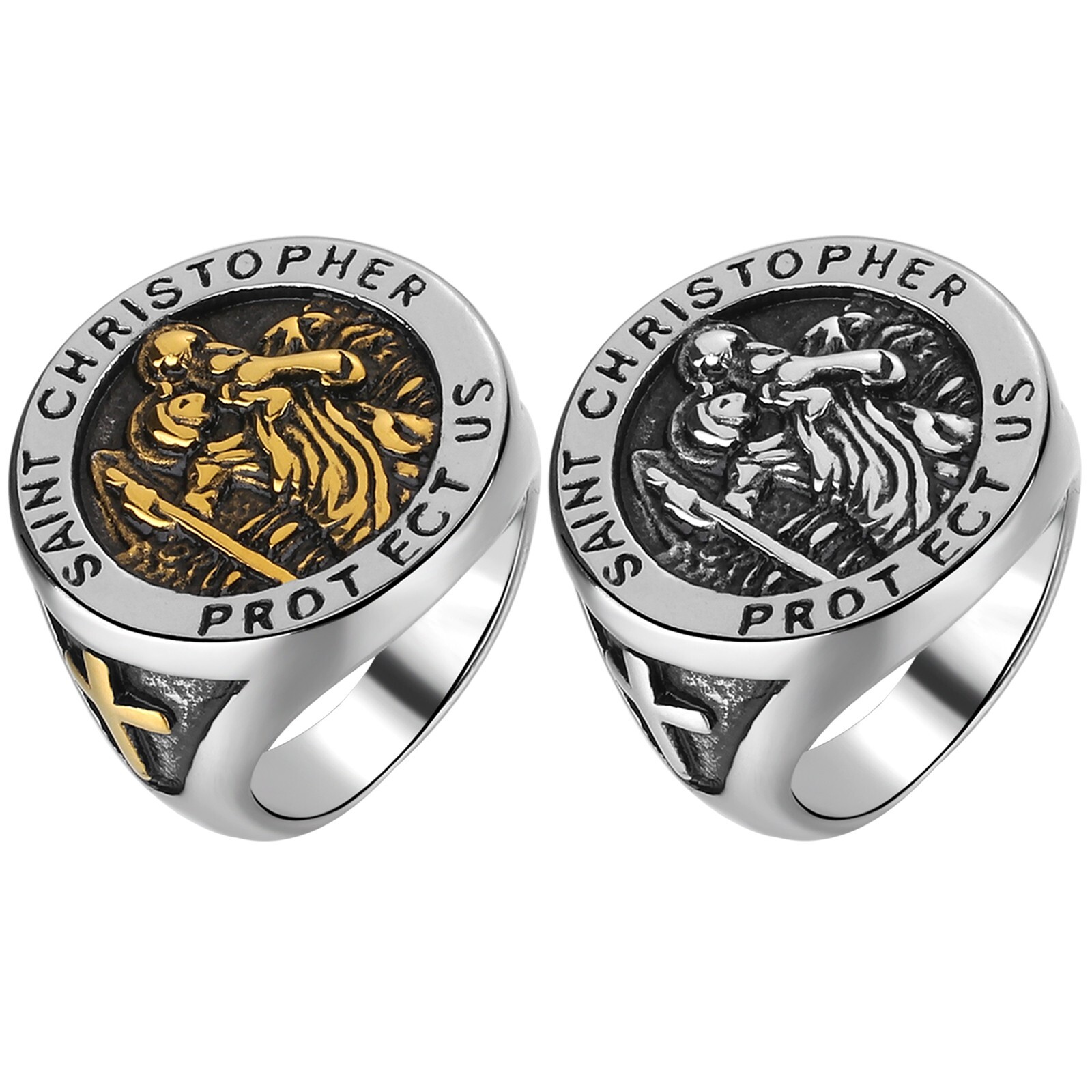 Saint Christopher Protect US St Christopher Ring For Men Stainless ...