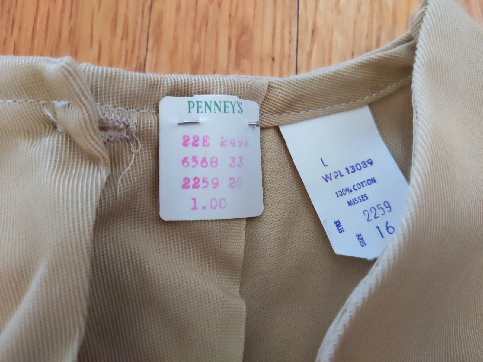 Vintage 1950/60s Penny's Uniform Top Beige Button Bac… - Gem