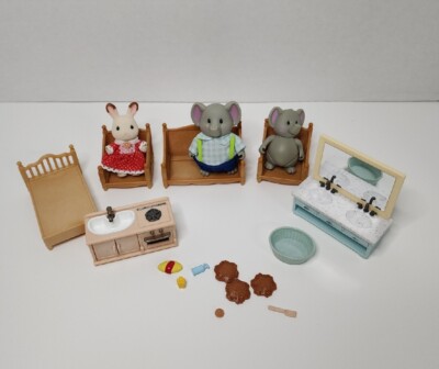 Calico Critters Sylvanian Woodzeez Families Elephants, Bunny & Misc Lot ...