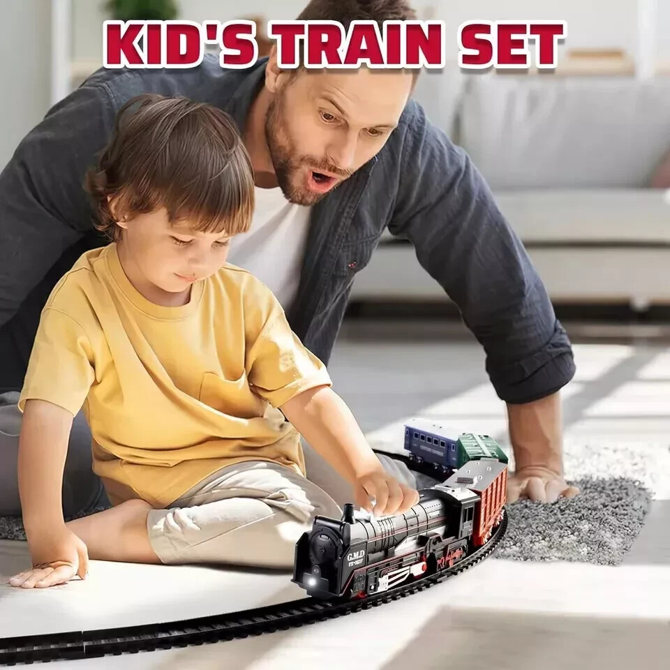 Train Set Toy for Kids, Locomotive Engine Battery Powered Railway, XT ...