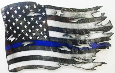 American Flag Blue Laser Cut Metal Sign | eBay
