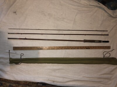 VINTAGE MONTAGUE HOLLOGLASS 3 PIECE FLY FISHING ROD TROUT BASS MUSKIE 9 ...