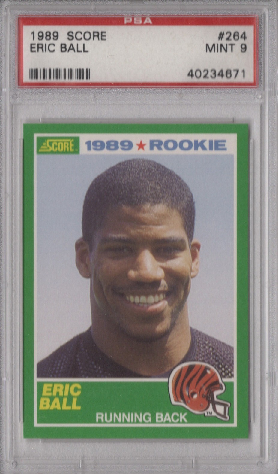 Eric Ball 1989 Score PSA 9 Mint Graded Card Cincinnati Bengals Star ...