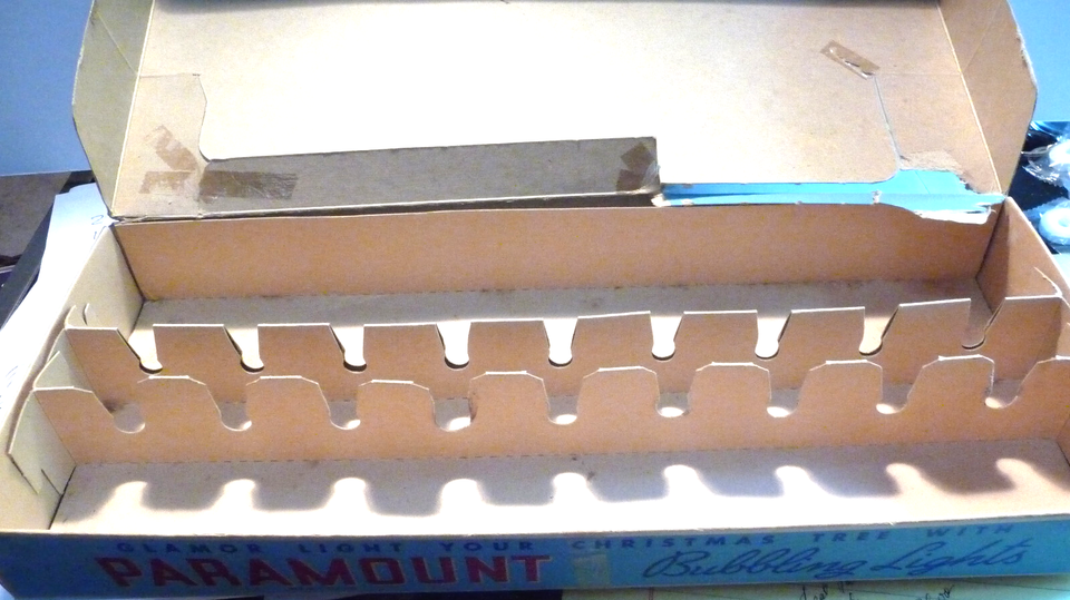 VINTAGE PARAMOUNT BUBBLE LIGHT BOX, NO. 330K HOLDS 9 LIGHTS - BOX ONLY ...