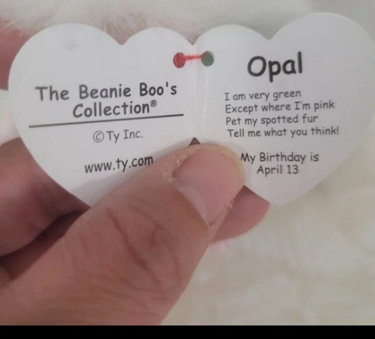 TY BEANIE BOOS 6" GLITTER BIG EYES TYSILK OPAL PASTEL CAT | eBay