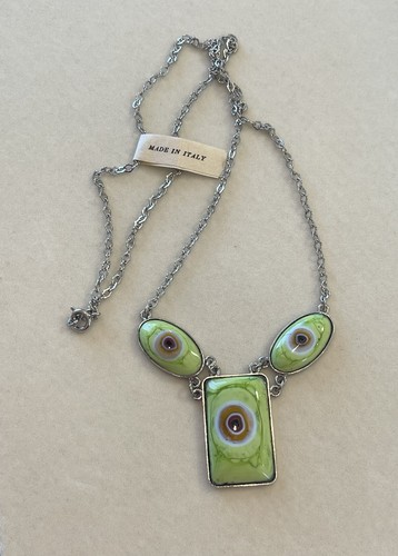 Vintage Italian Murano Venetian Glass Necklace Unique Bullseye Design ...