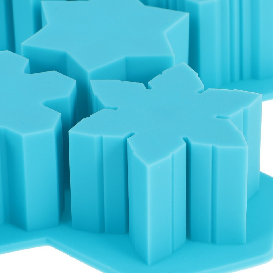 2 Pcs Snowflake Ice Cube Mold Silicone Shaped Trays Molds Fun Shapes ...