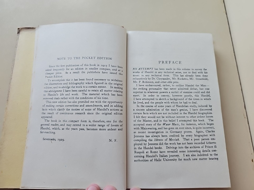 George Frederick Handel His Personality & Times Newman Flower 1946 HB ...