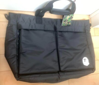 BAPE A Bathing Ape Helmet Bag Shoulder Bag Tote Bag APE HEAD Black ...