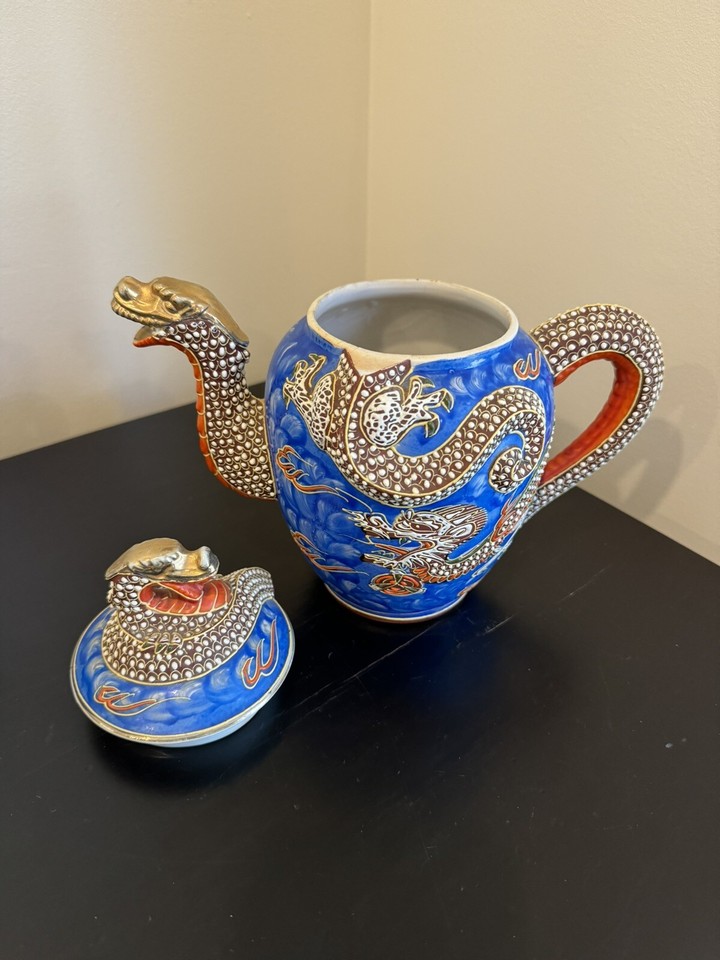 Japanese Dragon Tea Set - Kutani Moriage Lithopane Tea Set | eBay