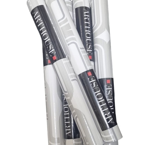 6 Rolls White Grey Wallpapers Geometric Link Chain Effect Slightly ...