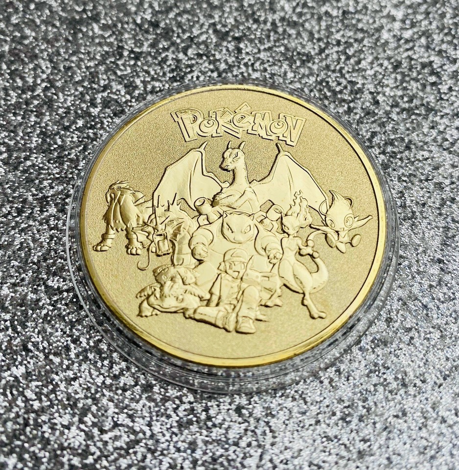 Pokemon Charizard Gold Collectible Coin Card Gift Rare Pokemon 1st ...