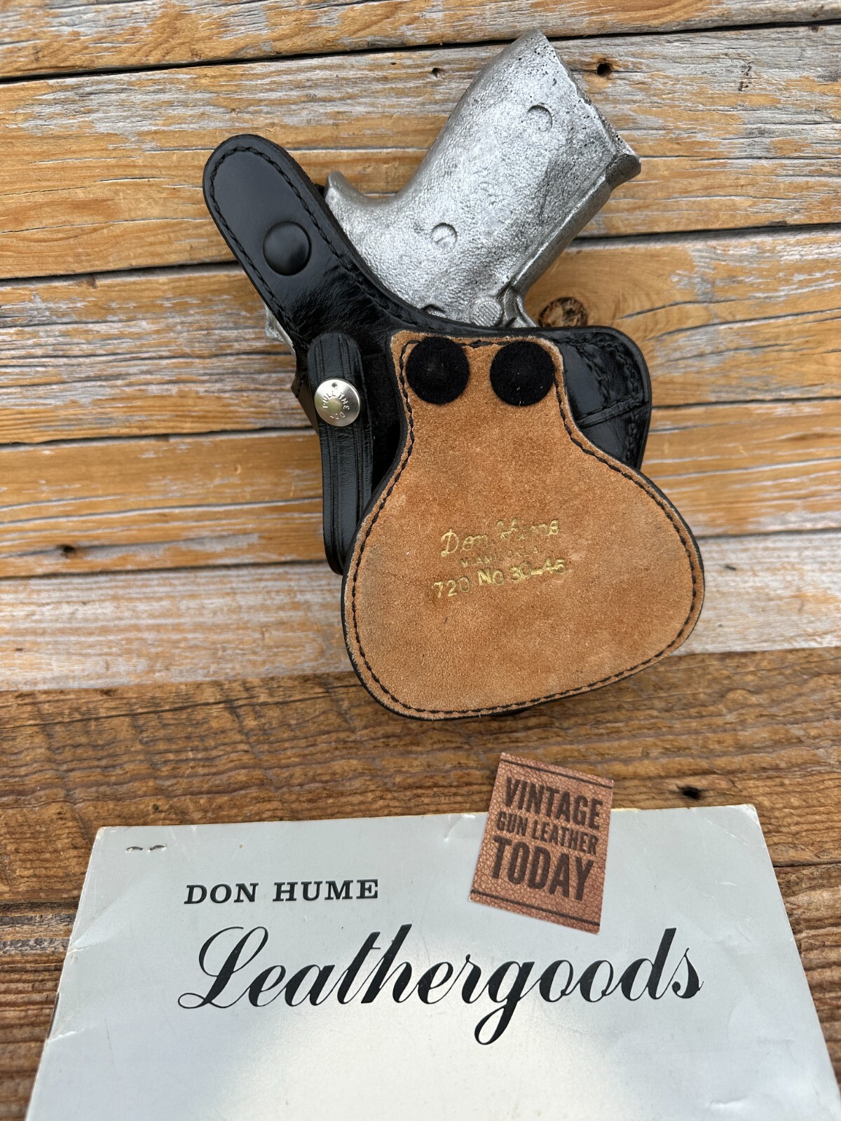 Vintage Don Hume H720 Black Leather Paddle Holster For Sig Sauer P245 ...