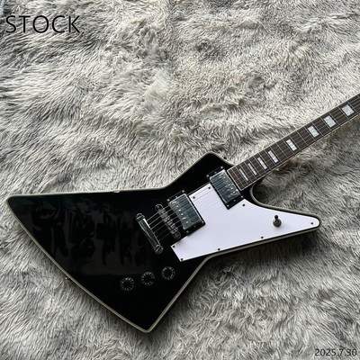 Eelctric guitar Black Explorer White pickguard small pin bridge | eBay UK