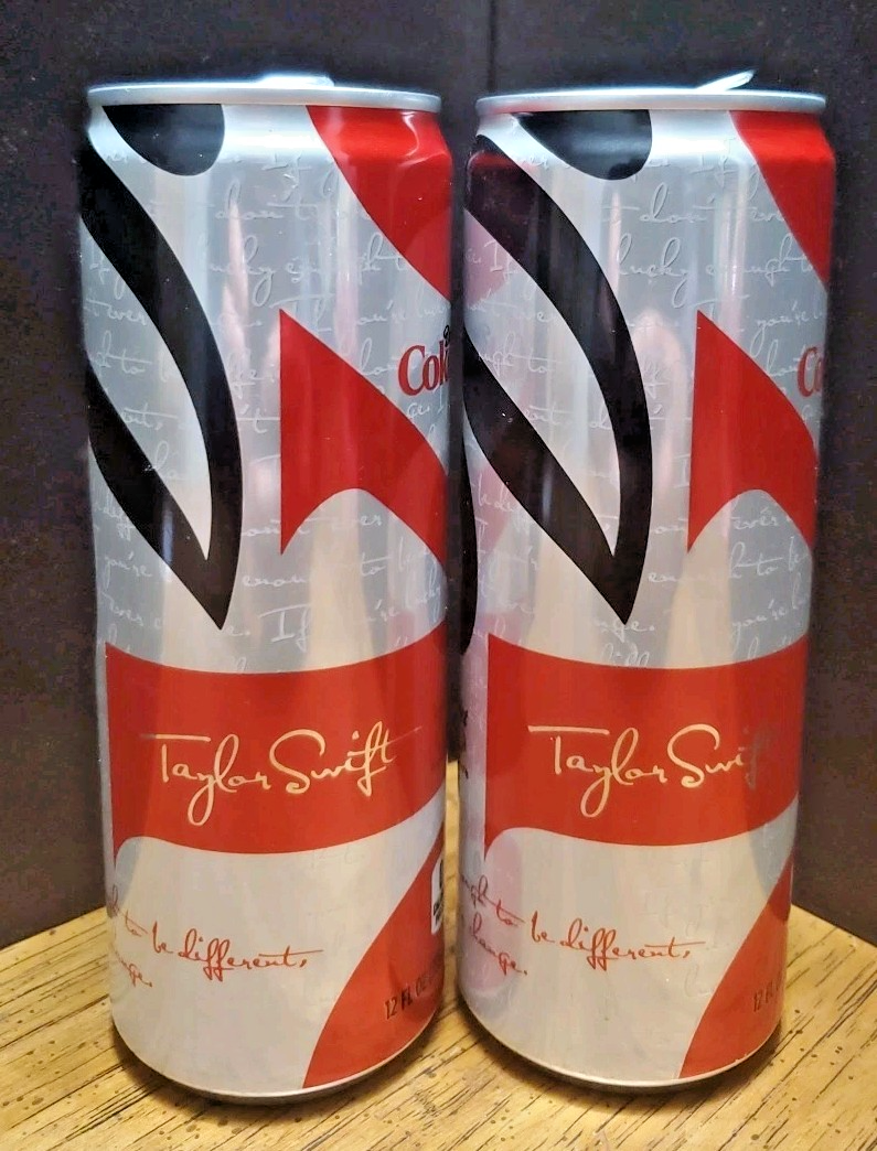 Taylor Swift Diet Coke Aluminum Cans 12 Fl. Oz. Empty Coca-Cola (2 Cans ...